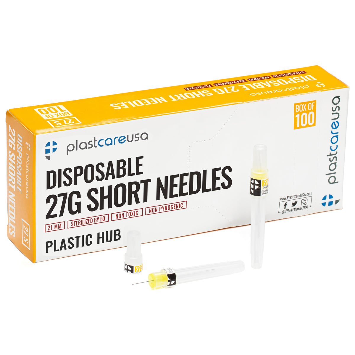 27G Short Disposable Sterile Dental Needles (Box of 100 Perforated Ope ...