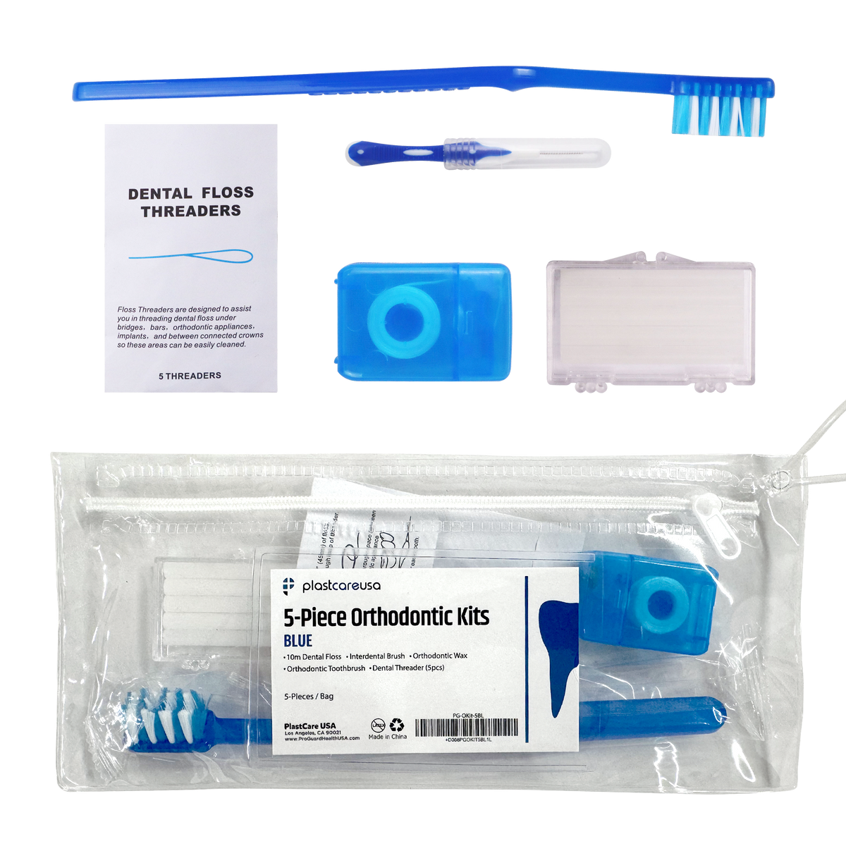 12 Pack of Blue Orthodontic 5 Piece Patient Kits | My DDS Supply