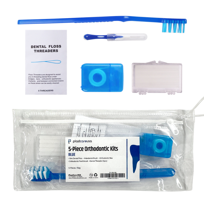12 Pack of Blue Orthodontic 5 Piece Patient Kits | My DDS Supply
