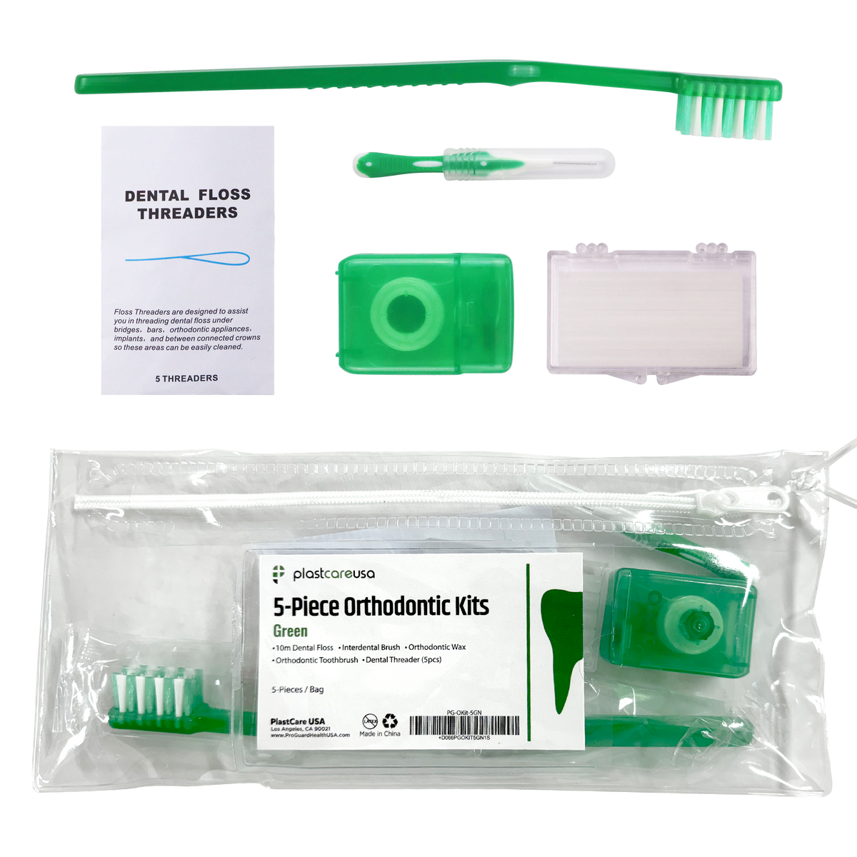 12 Pack of Green Orthodontic 5 Piece Patient Kits – My DDS Supply