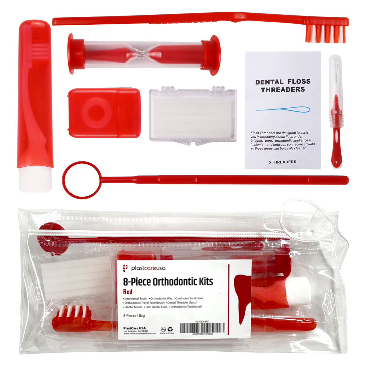 12 Pack of Red Orthodontic 8 Piece Patient Kits – My DDS Supply