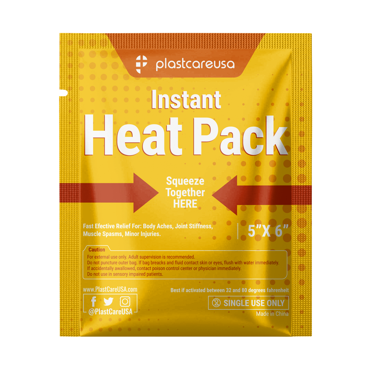 5" x 6" Instant Heat Packs for Pain Relief, Muscles, Sprains (Case of ...