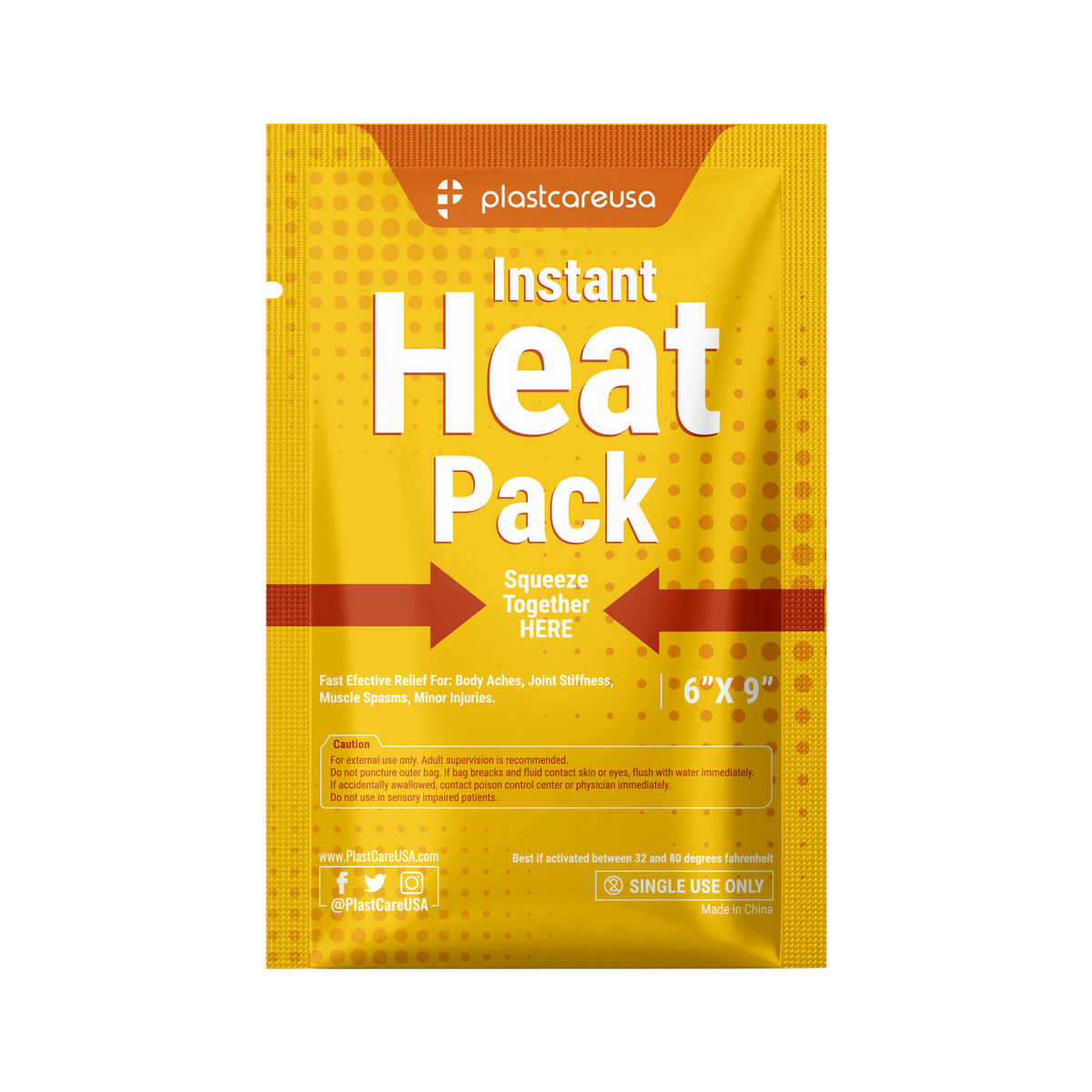 6" x 9" Instant Heat Packs for Pain Relief, Muscles, Sprains (Case of ...