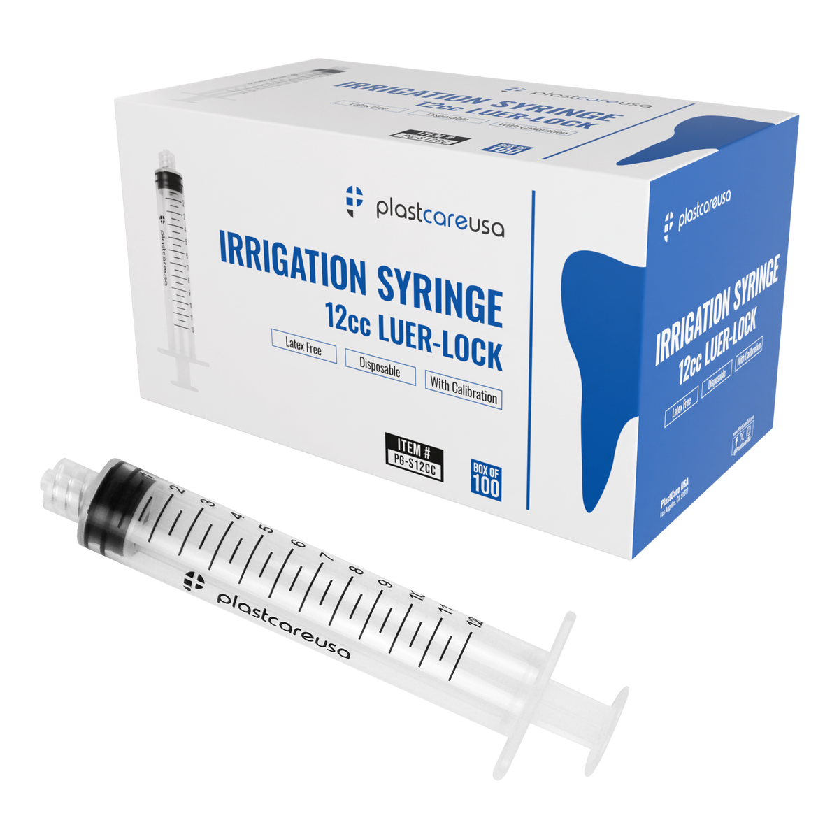 100 12ml (12cc) Luer Lock Disposable Syringes – Non-Sterile for Saline ...