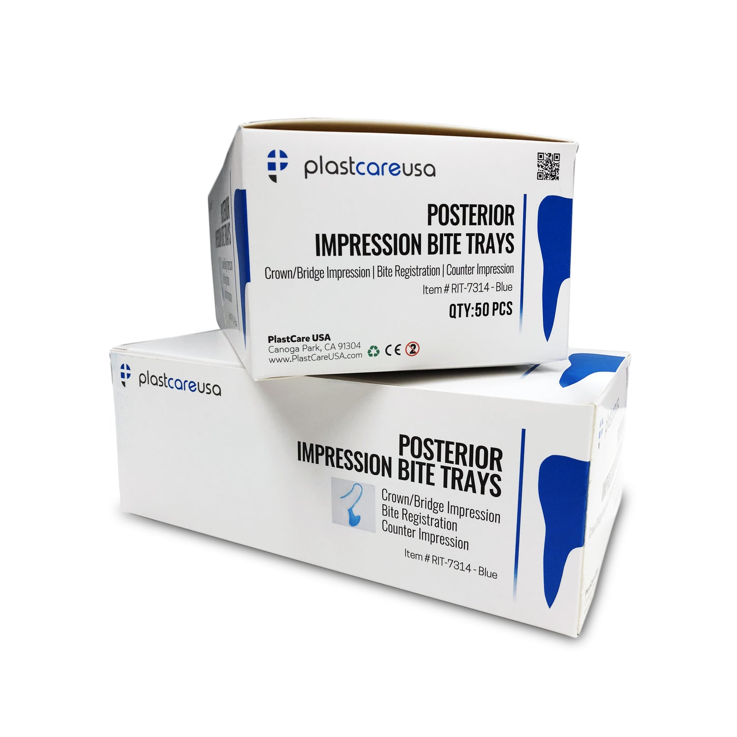 1000 x Posterior Blue Bite Registration Impression Trays (20 Boxes) by ...